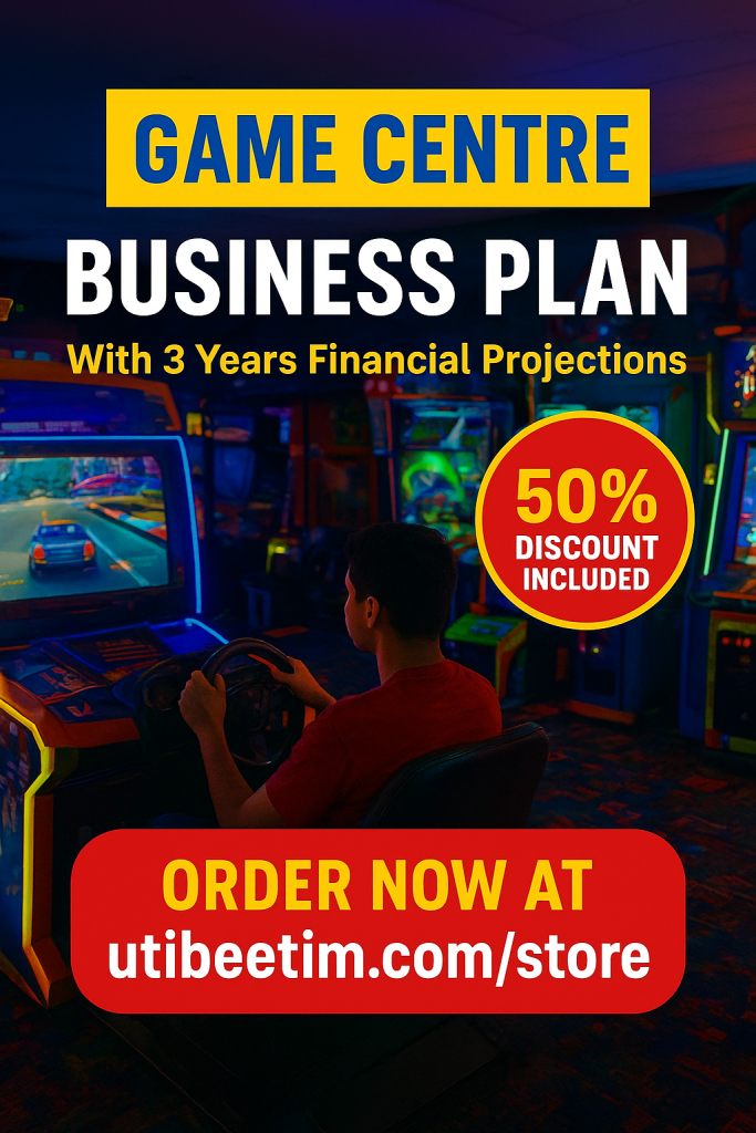 Game Centre Business Plan With 3 Years Financial Projections - Utibe ...